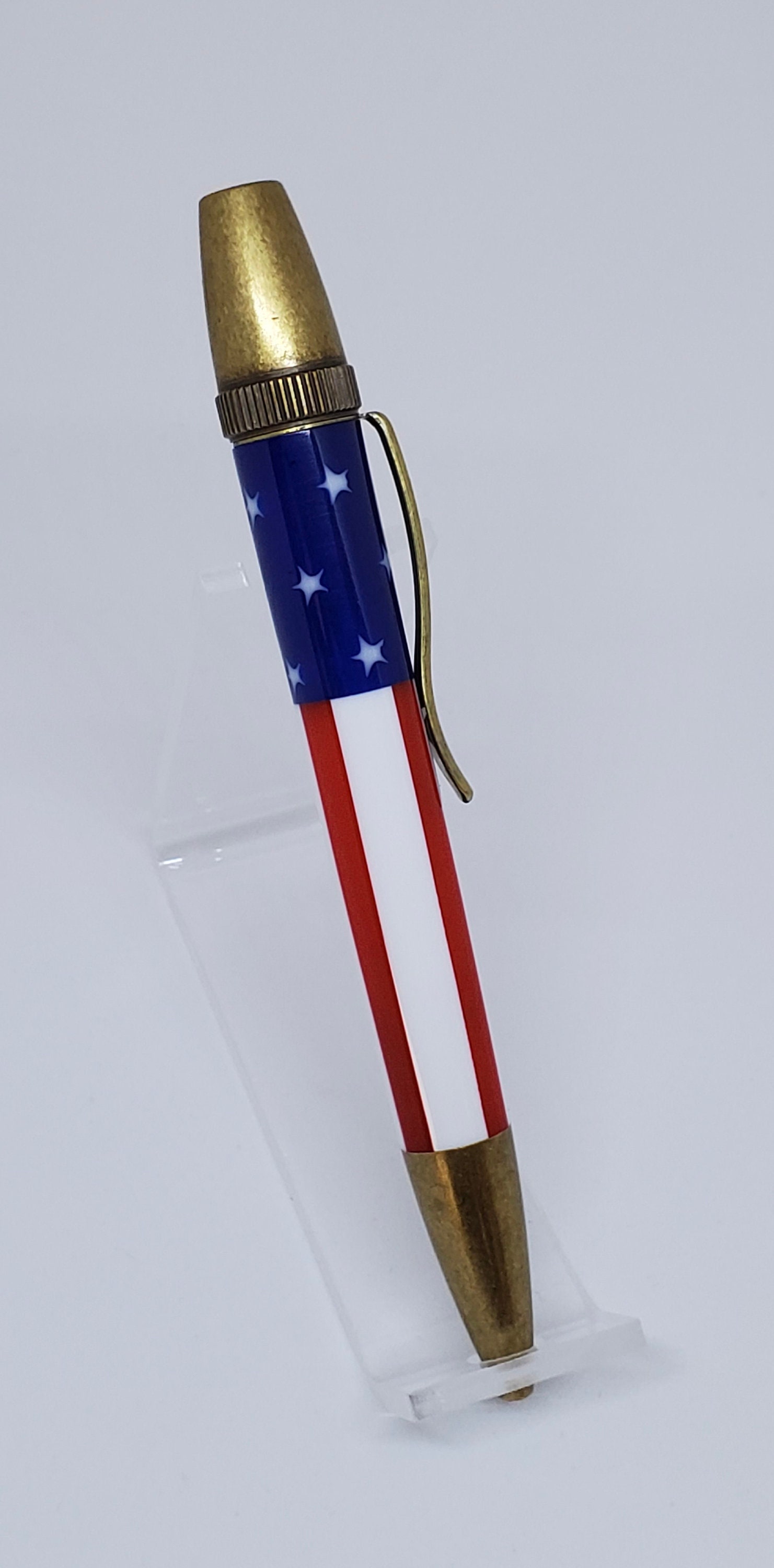 Custom Handmade Stars and Stripes Patriot Acrylic Ballpoint Pen