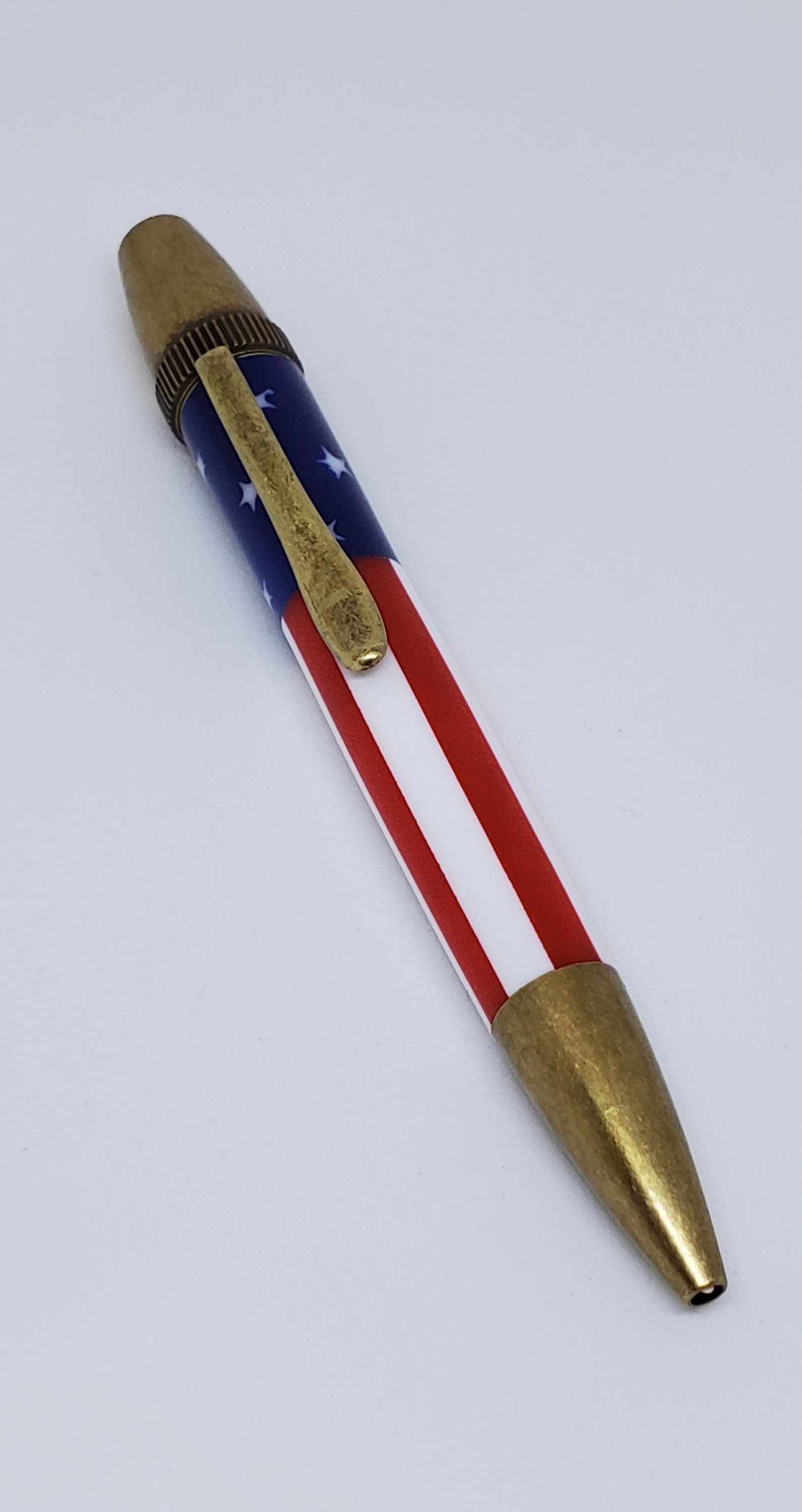 Custom Handmade Stars and Stripes Patriot Acrylic Ballpoint Pen