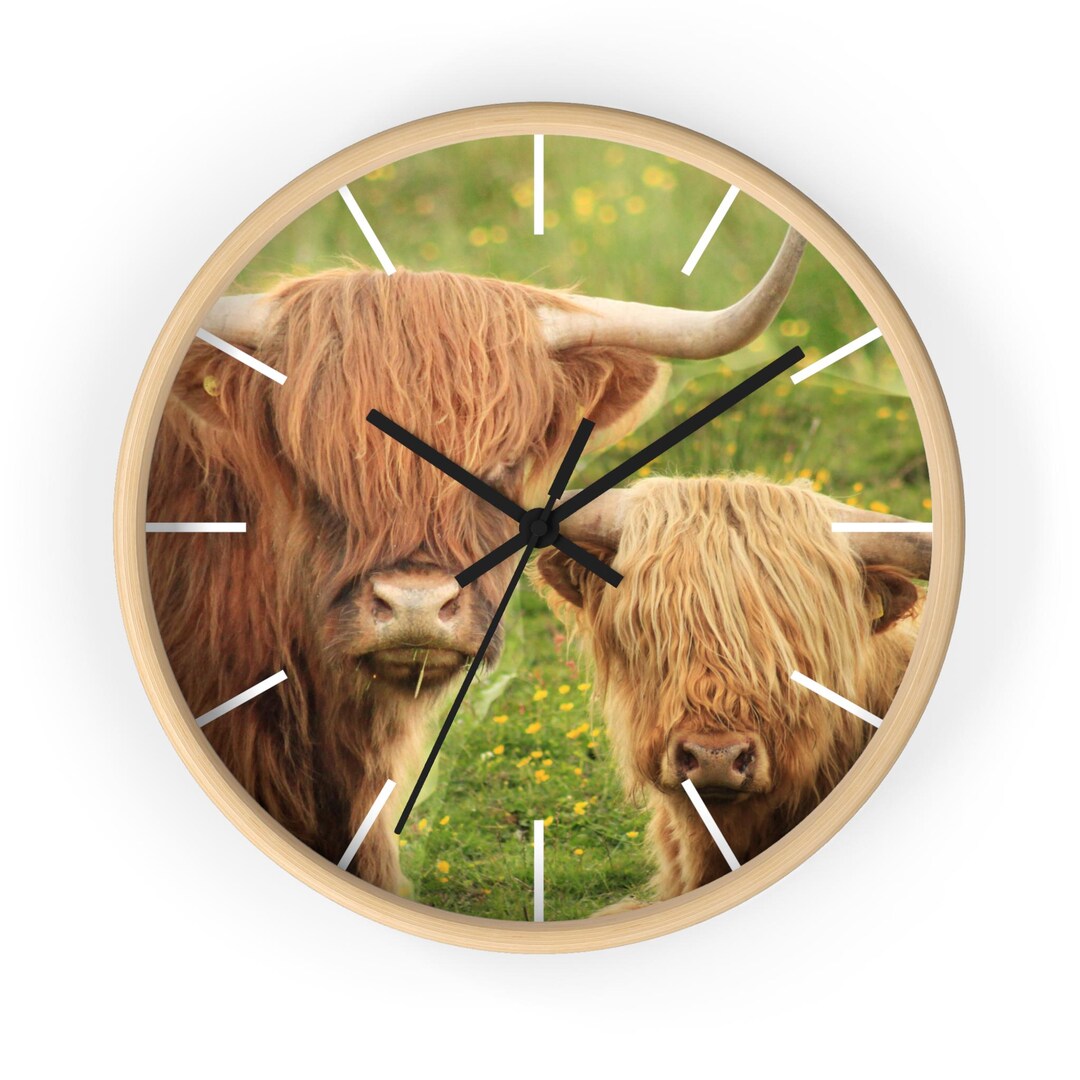 Highland Cow and Calf Wall Clock - Etsy
