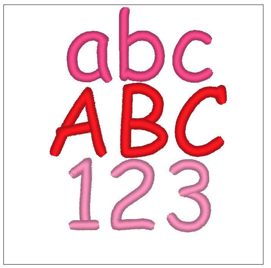 Comic Sans Font 1 Inch Embroidery Design Monogram Pattern Download for ...