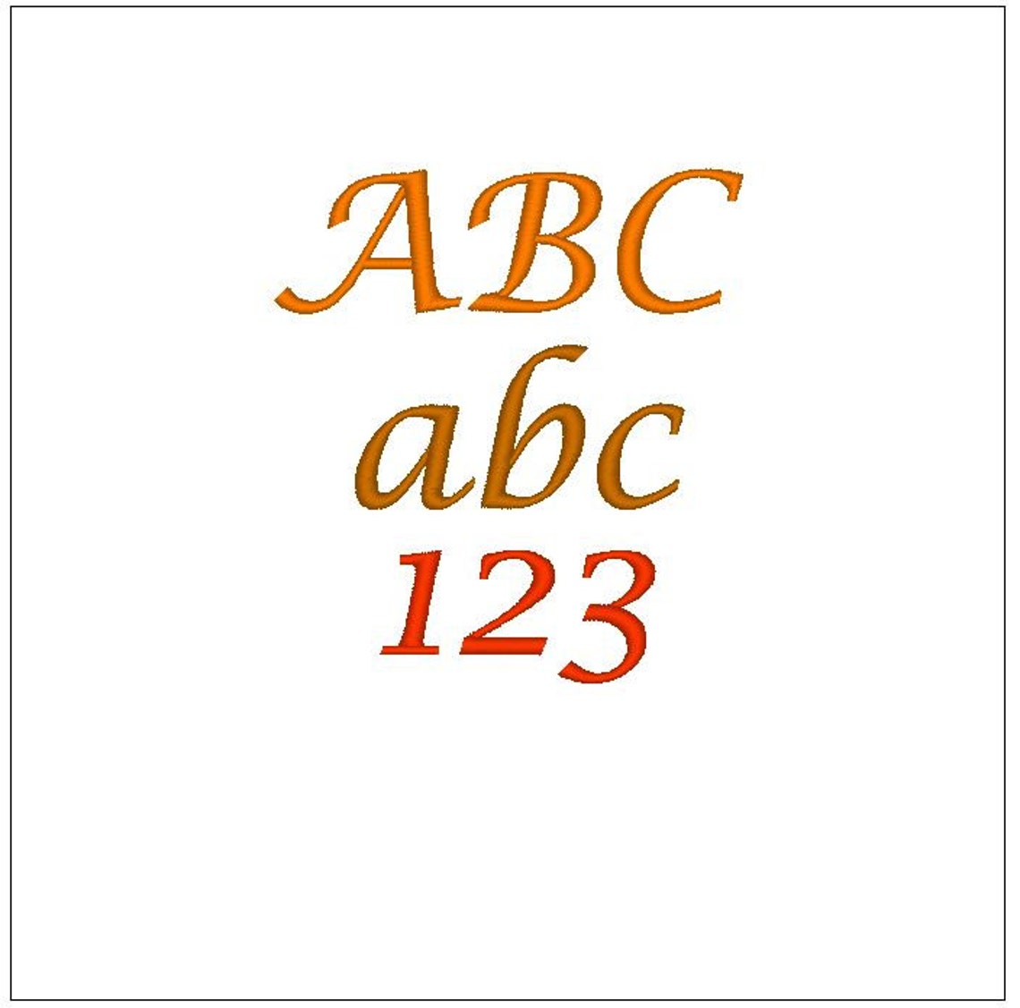 Lucida Calligraphy Font 2 Inch Embroidery Pattern Download - Etsy