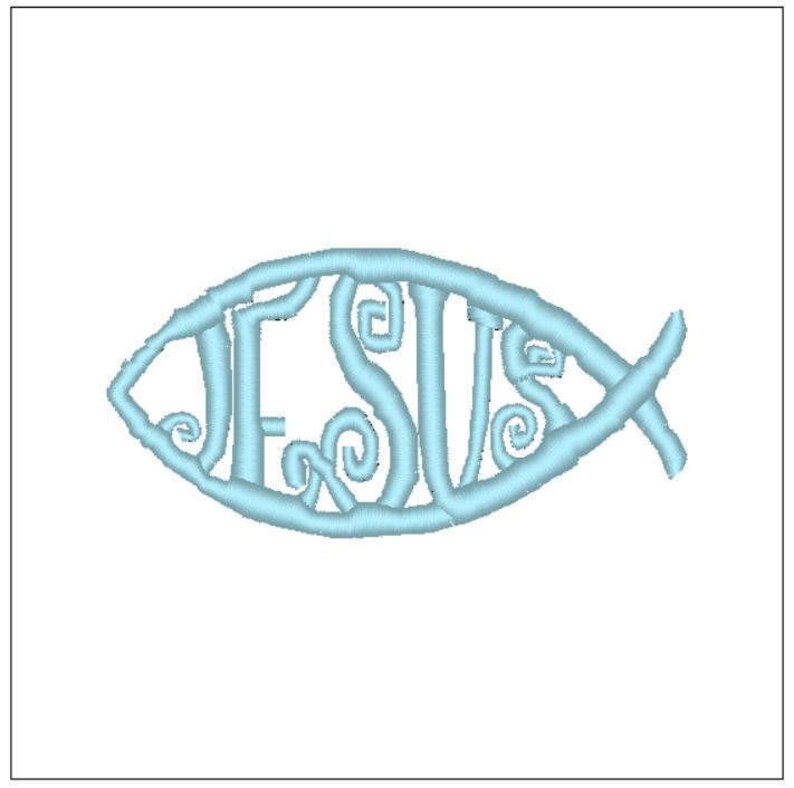Christian Fish faith in Jesus applique embroidery pattern 4 | Etsy