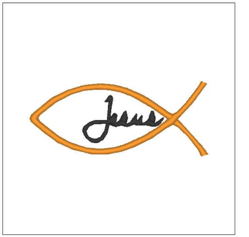 Christian Fish faith in Jesus applique embroidery pattern 4 | Etsy