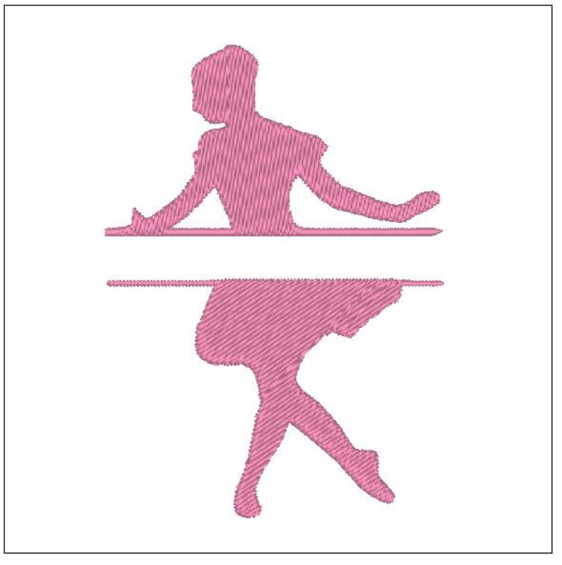 Ballet Dancer Split Design Silhouette Shadow Embroidery Pattern 4 Inch ...