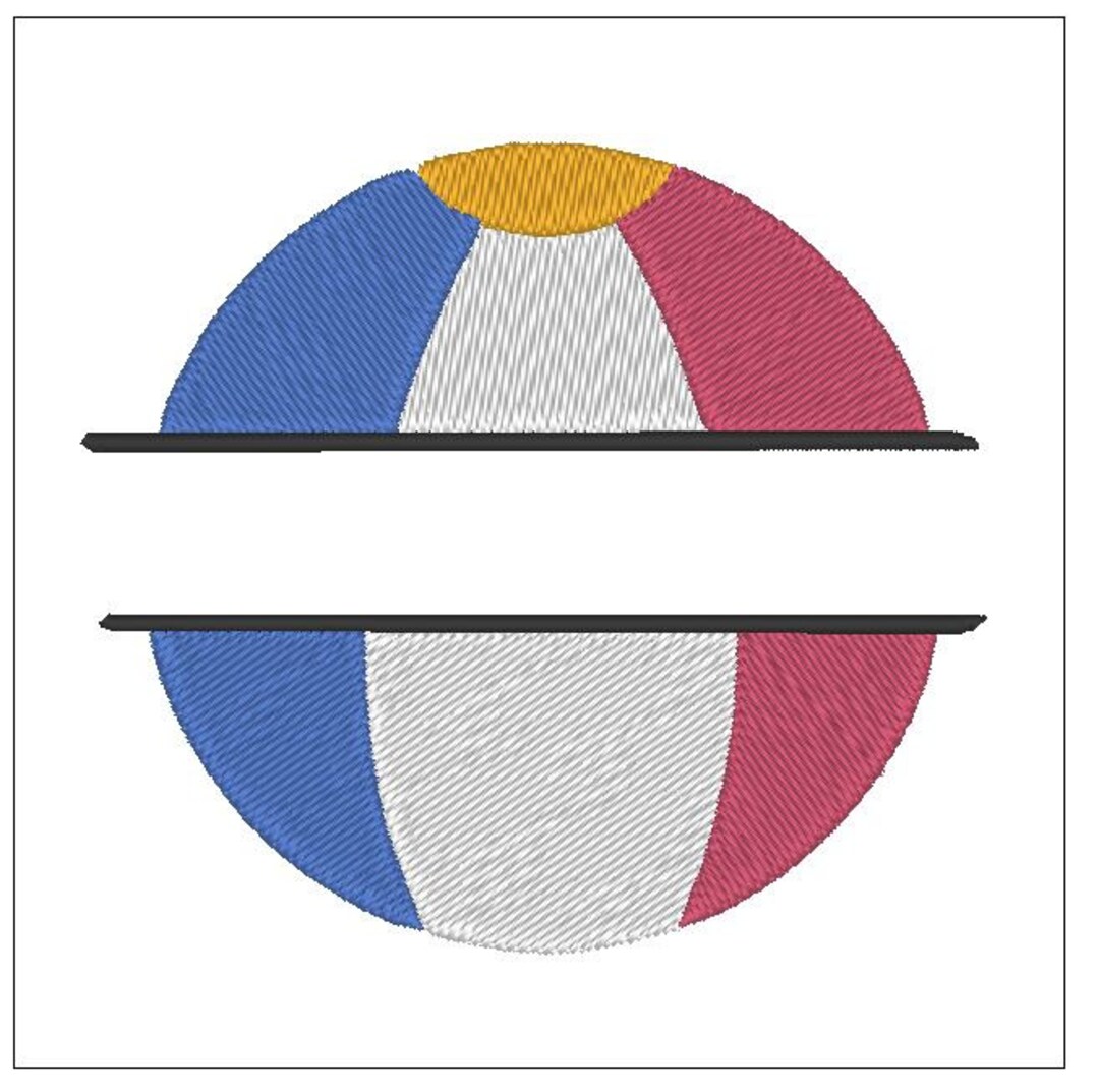 Beach Ball Split Design Summer Embroidery Pattern 4 Inch Download for ...