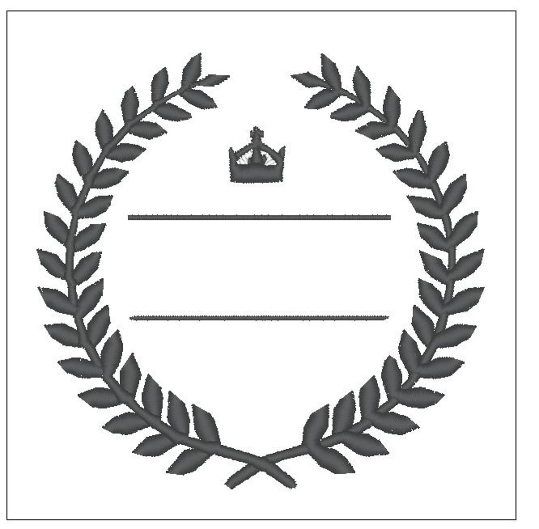 Crown Wreath Split Design Name Embroidery Pattern 4 Inch Download for ...
