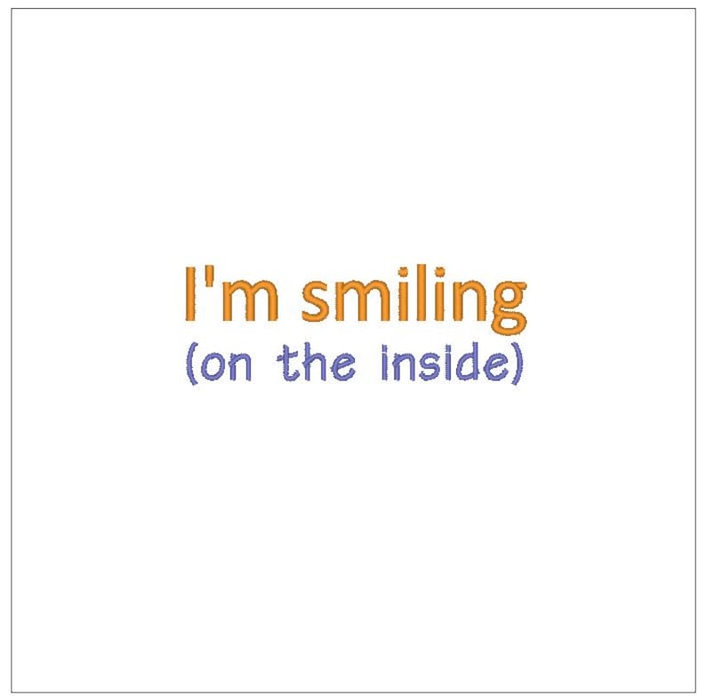 I'm Smiling on the Inside Face Mask Embroidery Pattern 3 Inch Download ...