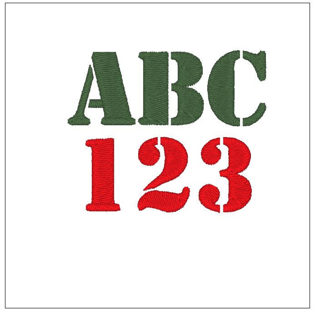 Stencil Font 1 Inch Embroidery Pattern Download for Machine Embroidery ...
