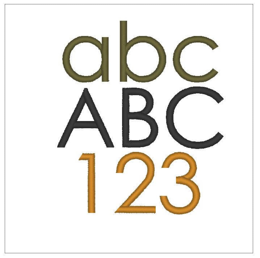 Century Gothic Font 1 Inch BX Embroidery Design Monogram Pattern ...