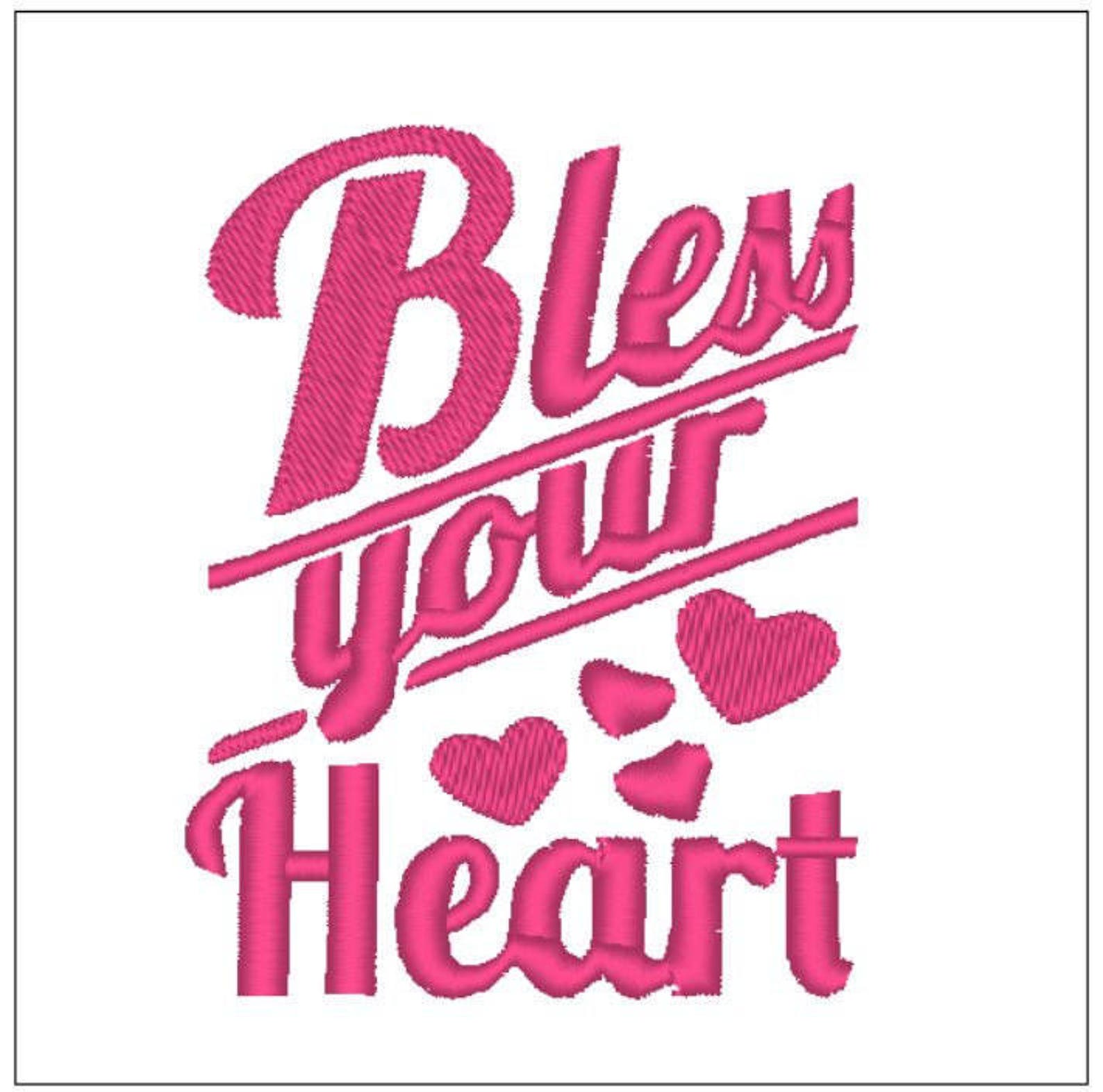 Bless Your Heart Southern Sayings 4 Pack Embroidery Pattern 4 Inch ...