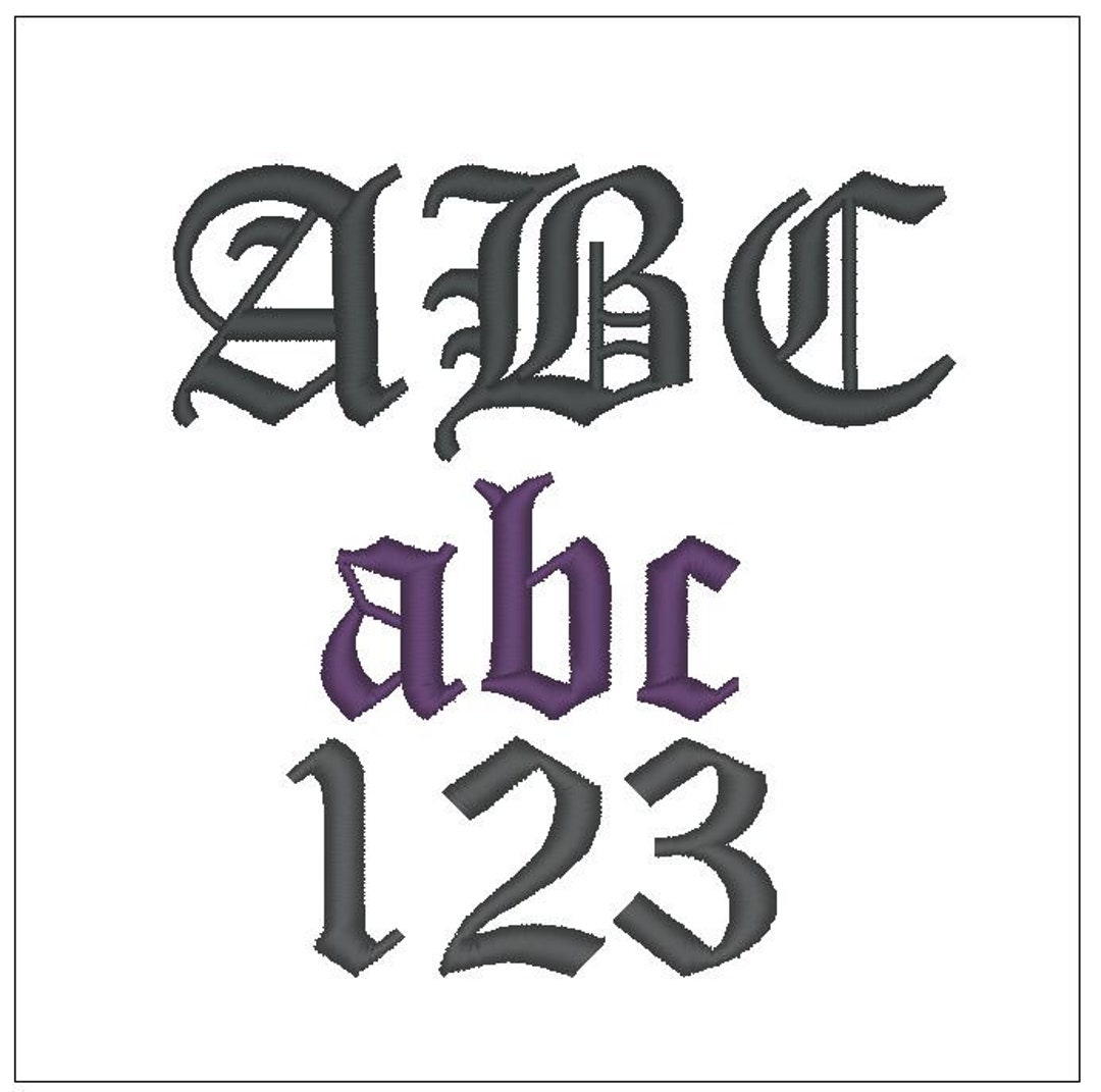 Old English Font 1 Inch Embroidery Pattern Download for Machine ...