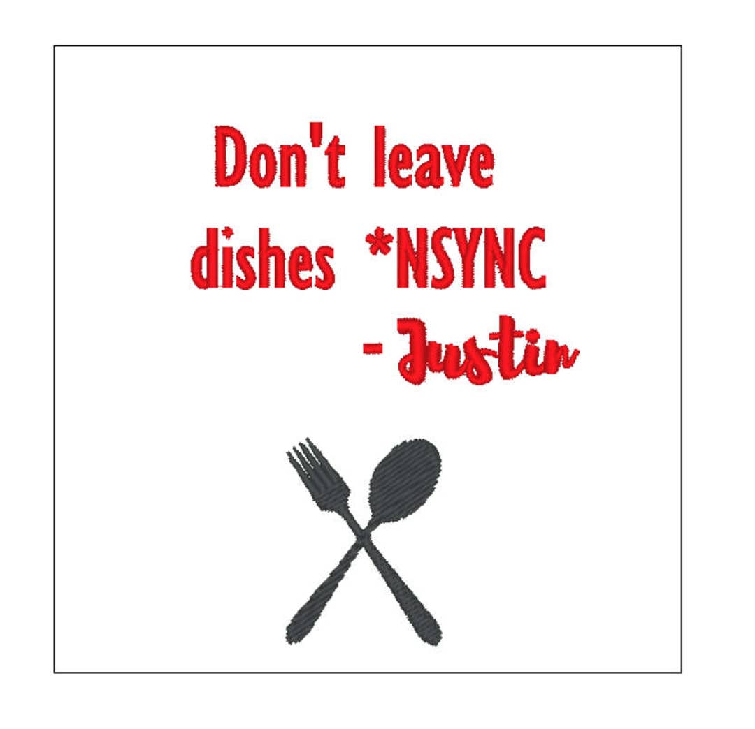 Nsync Kitchen Towel Embroidery Pattern 4 Inch Download for Machine ...