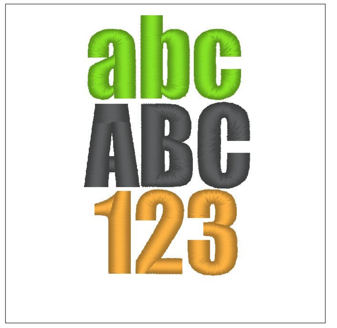 Impact Font 1 Inch, 1/2 Inch and 3/4 Inch Embroidery Pattern Download ...