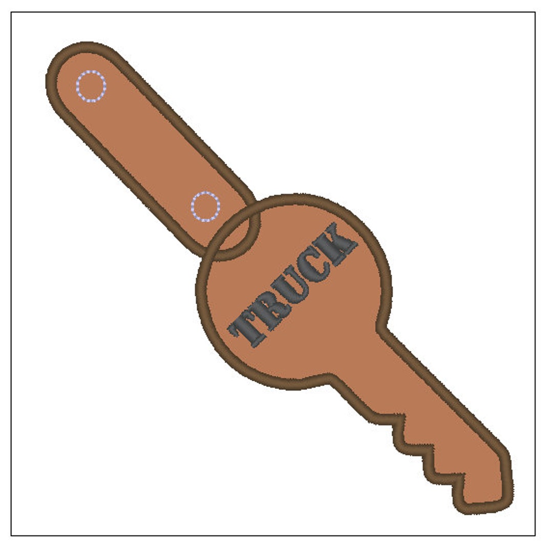 Truck Snap Tag Key Fob in the Hoop Embroidery Pattern Download for ...