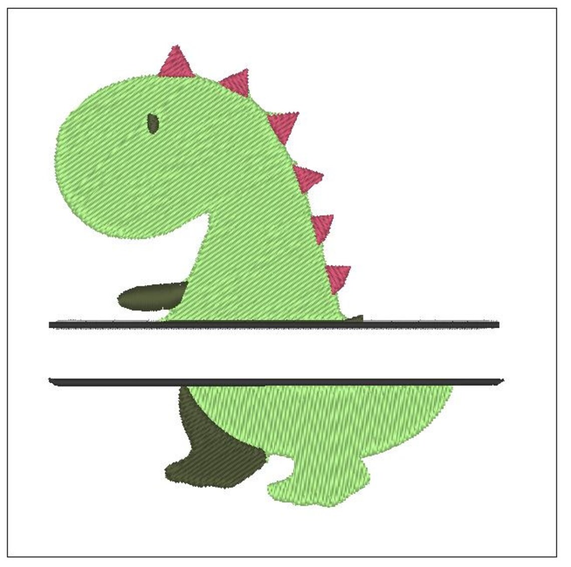 Dinosaur Split Design Kids Embroidery Pattern 4 Inch Download for ...