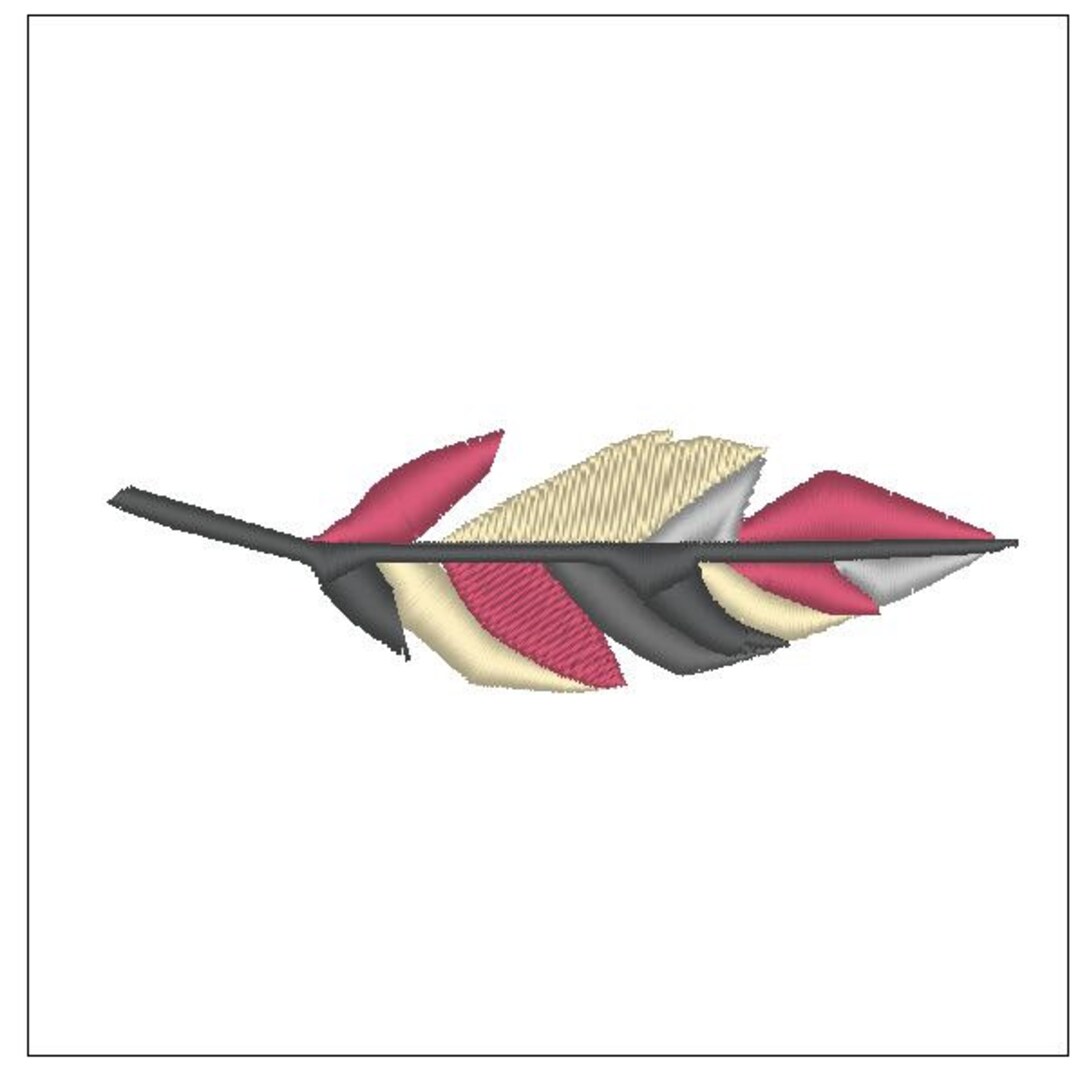 Boho Feather Embroidery Pattern 4 Inch Download for Machine Embroidery ...