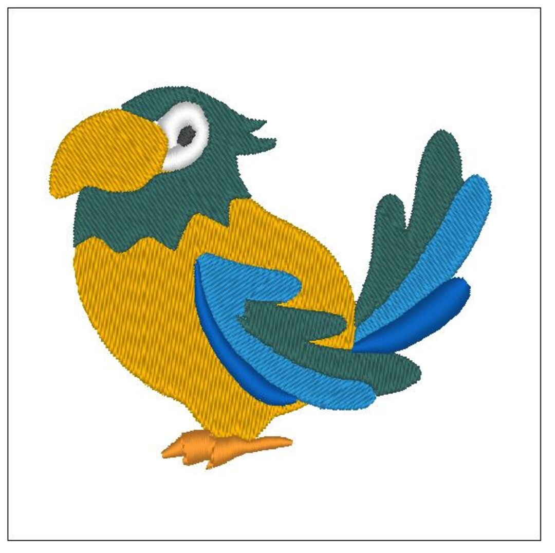 Parrot Bird Embroidery Pattern 4 Inch Download for Machine Embroidery ...