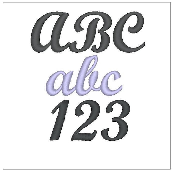 Script Bold font 1 inch embroidery pattern download for | Etsy