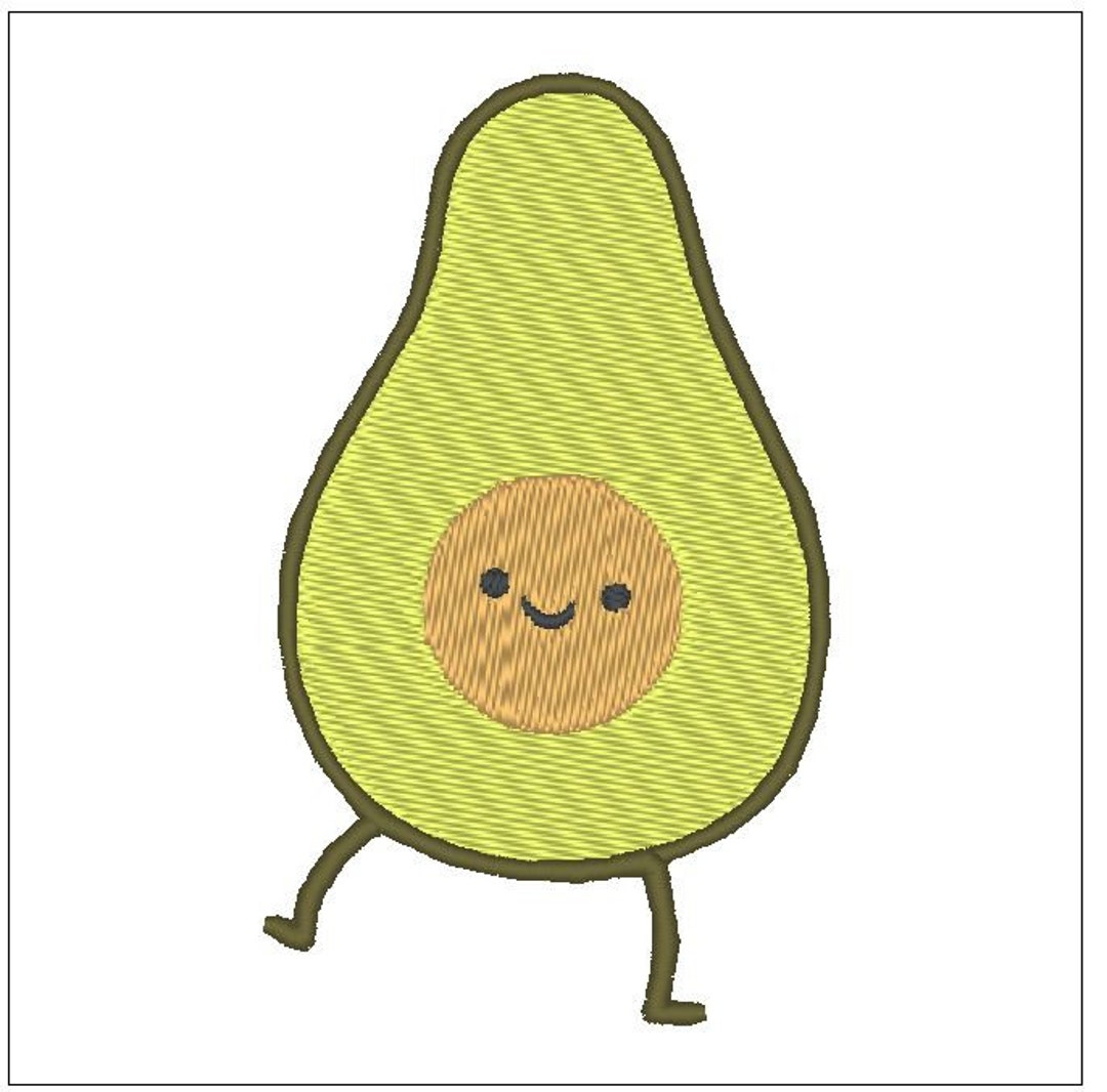 Avocado Embroidery Pattern 4 Inch Download for Machine Embroidery 4x4 ...