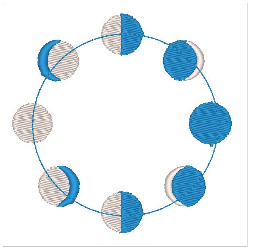 Moon Phases Embroidery Pattern Download for Machine Embroidery 4X4 and ...