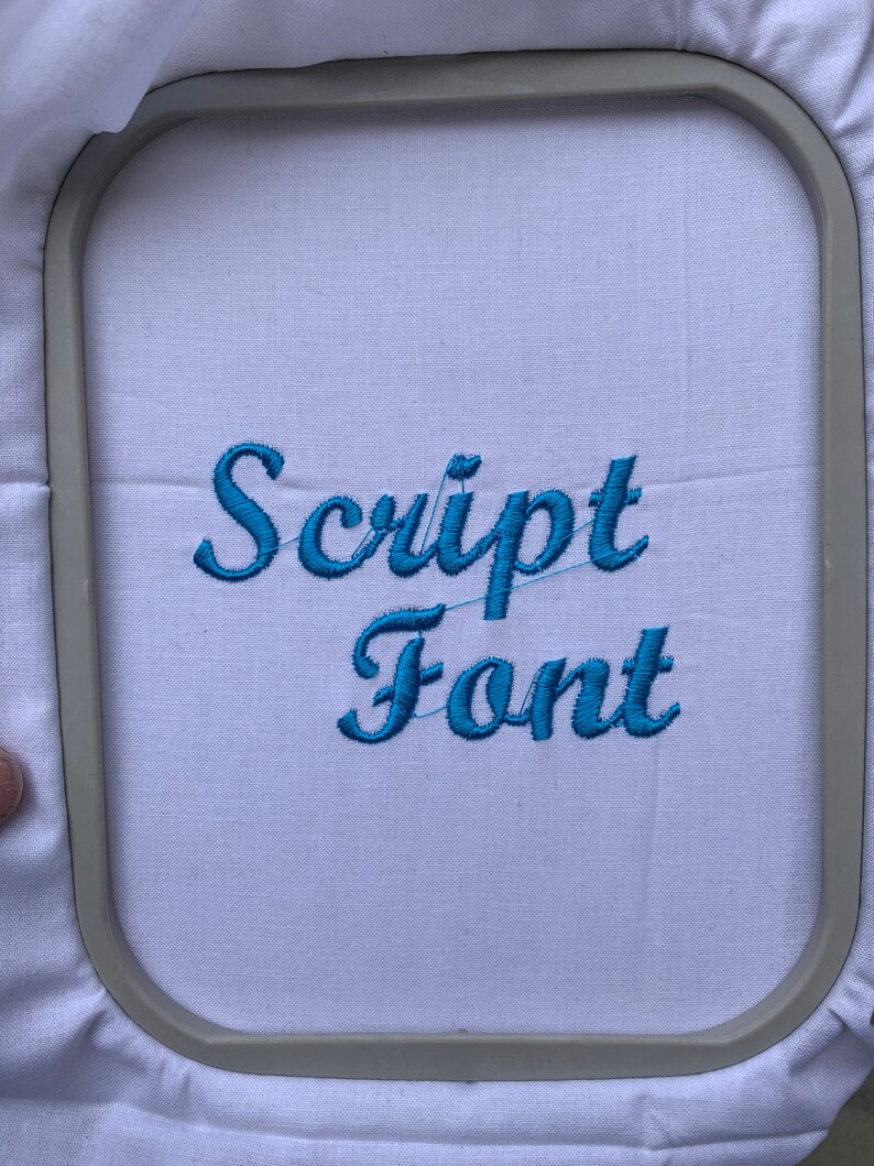 Script Bold font 1 inch embroidery pattern download for | Etsy