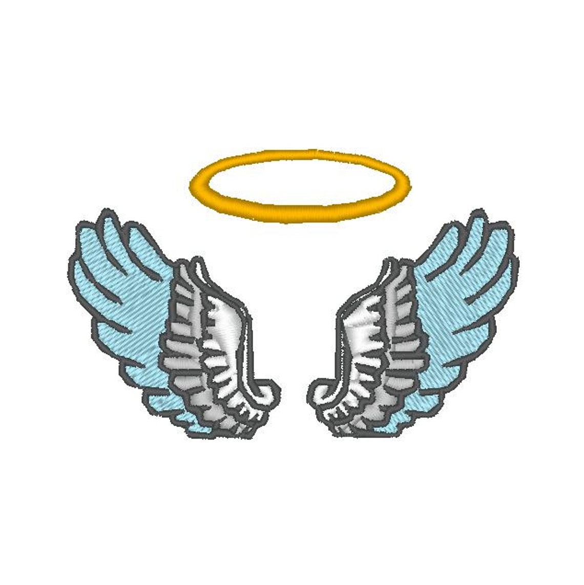 Angel Wings and Halo Embroidery Pattern 4 Sizes Download for - Etsy