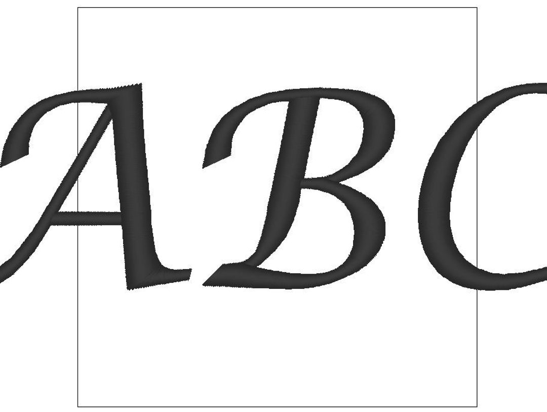 Lucida Calligraphy Font **2 Inch** Embroidery Pattern Download for ...