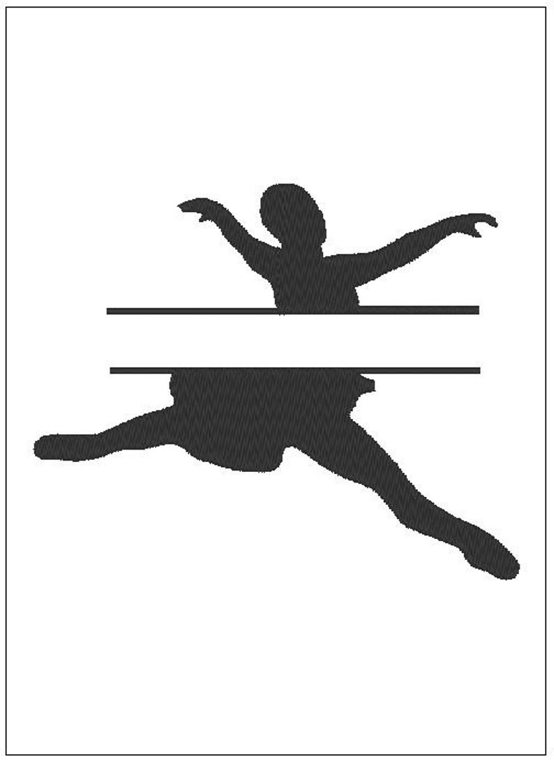 Ballet Dancer Split Design Silhouette Shadow Embroidery | Etsy