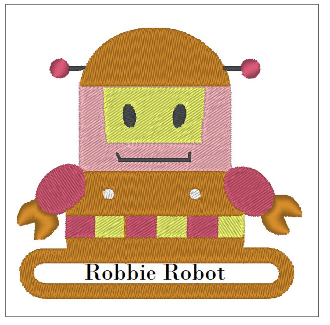 Robot Split Design Kids Embroidery Pattern 4 Inch Download for Machine ...