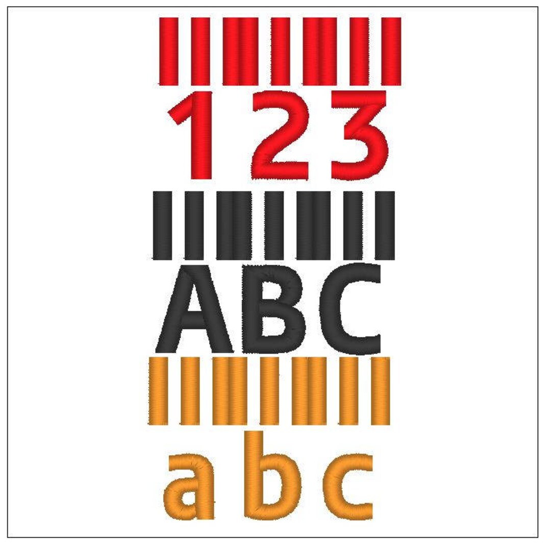 Barcode Font 1 Inch Embroidery Pattern Download for Machine Embroidery ...
