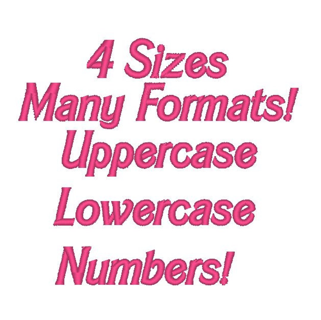 Barbie Font Embroidery Pattern Download for Machine Embroidery 4X4 Hoop ...