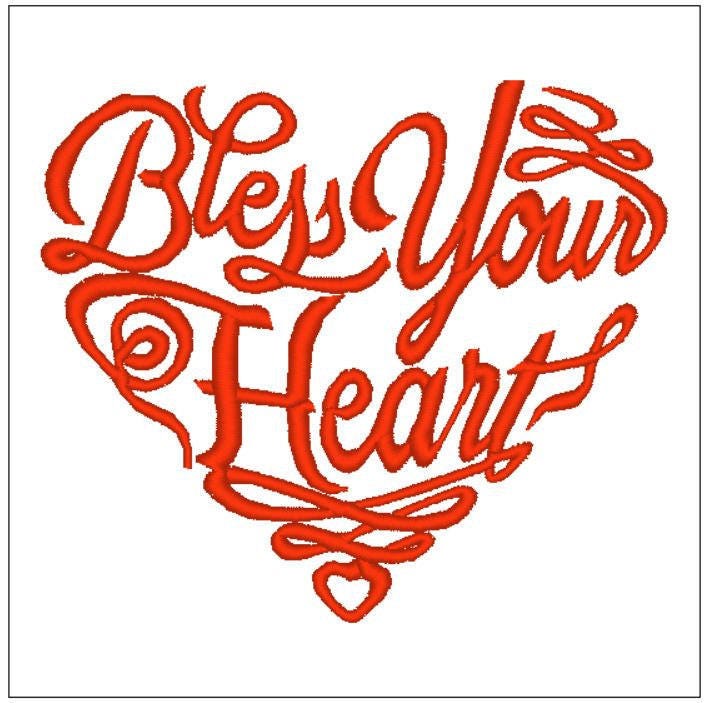 Bless Your Heart Southern Sayings 4 Pack Embroidery Pattern 4 Inch ...