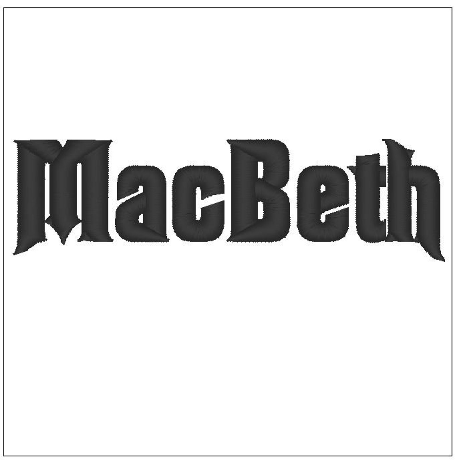 Macbeth Font 1 Inch Embroidery Pattern Download for Machine - Etsy