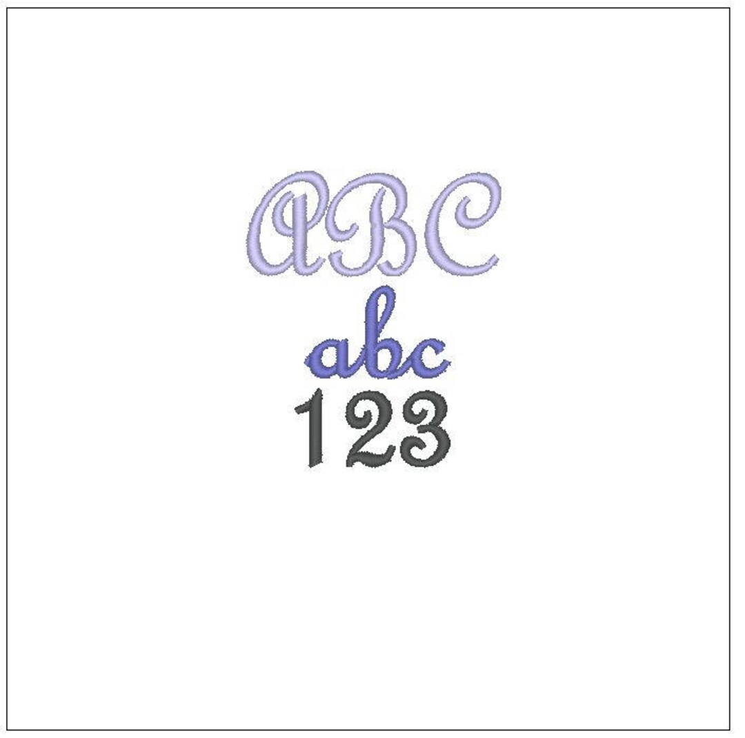 French Script Font .60 Inch Embroidery Pattern Download for Machine ...