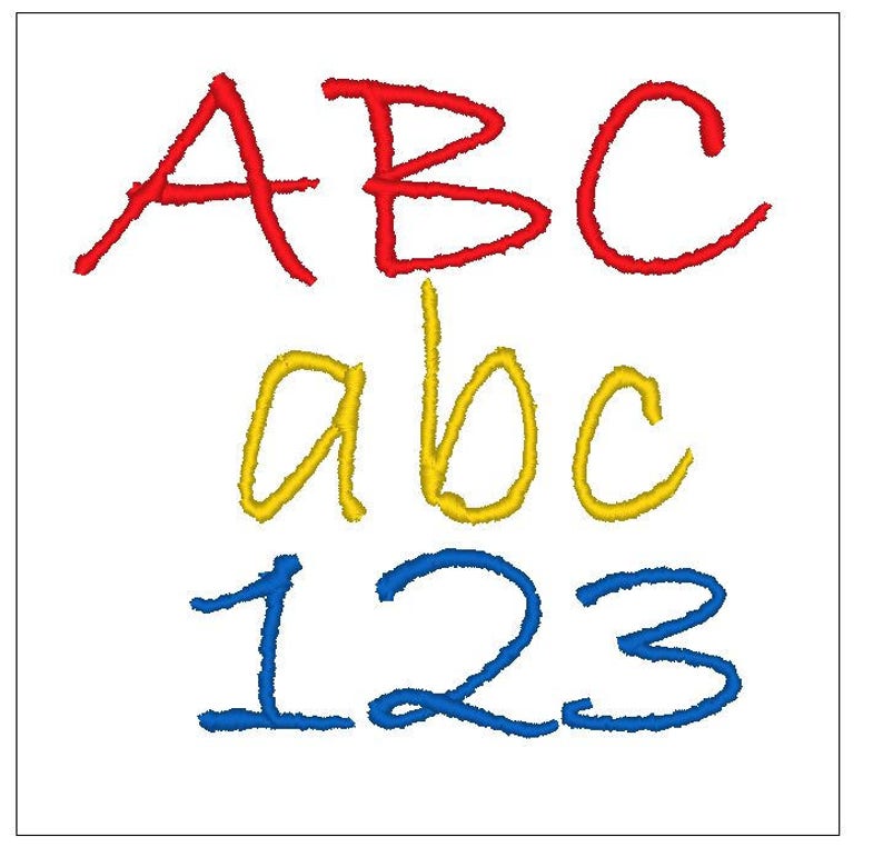 Bradley Hand Font 1 and 2 Inch Embroidery Pattern Download for Machine ...