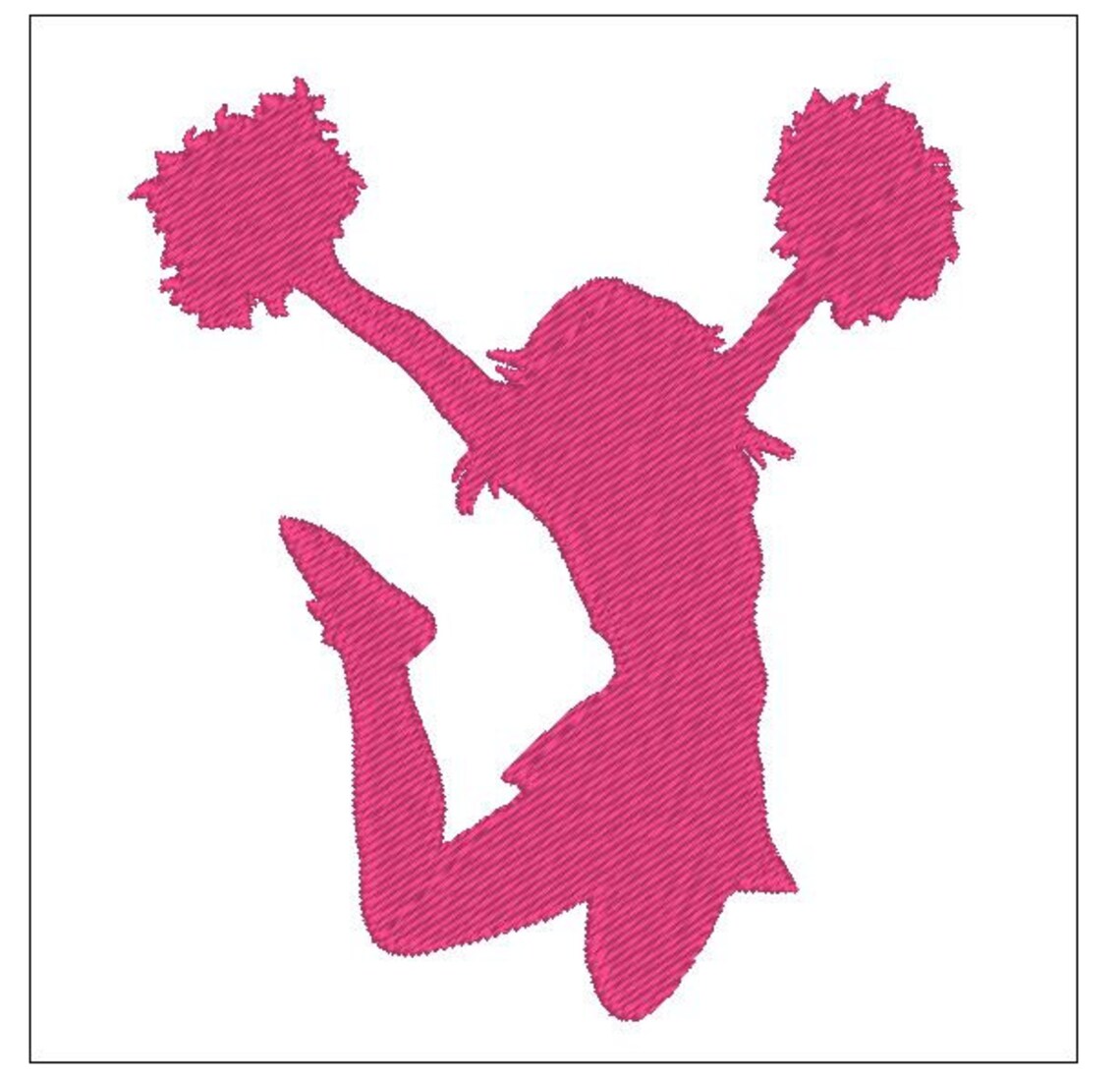 Cheer Cheerleader Silhouette Shadow Embroidery Pattern 4 Inch Download ...