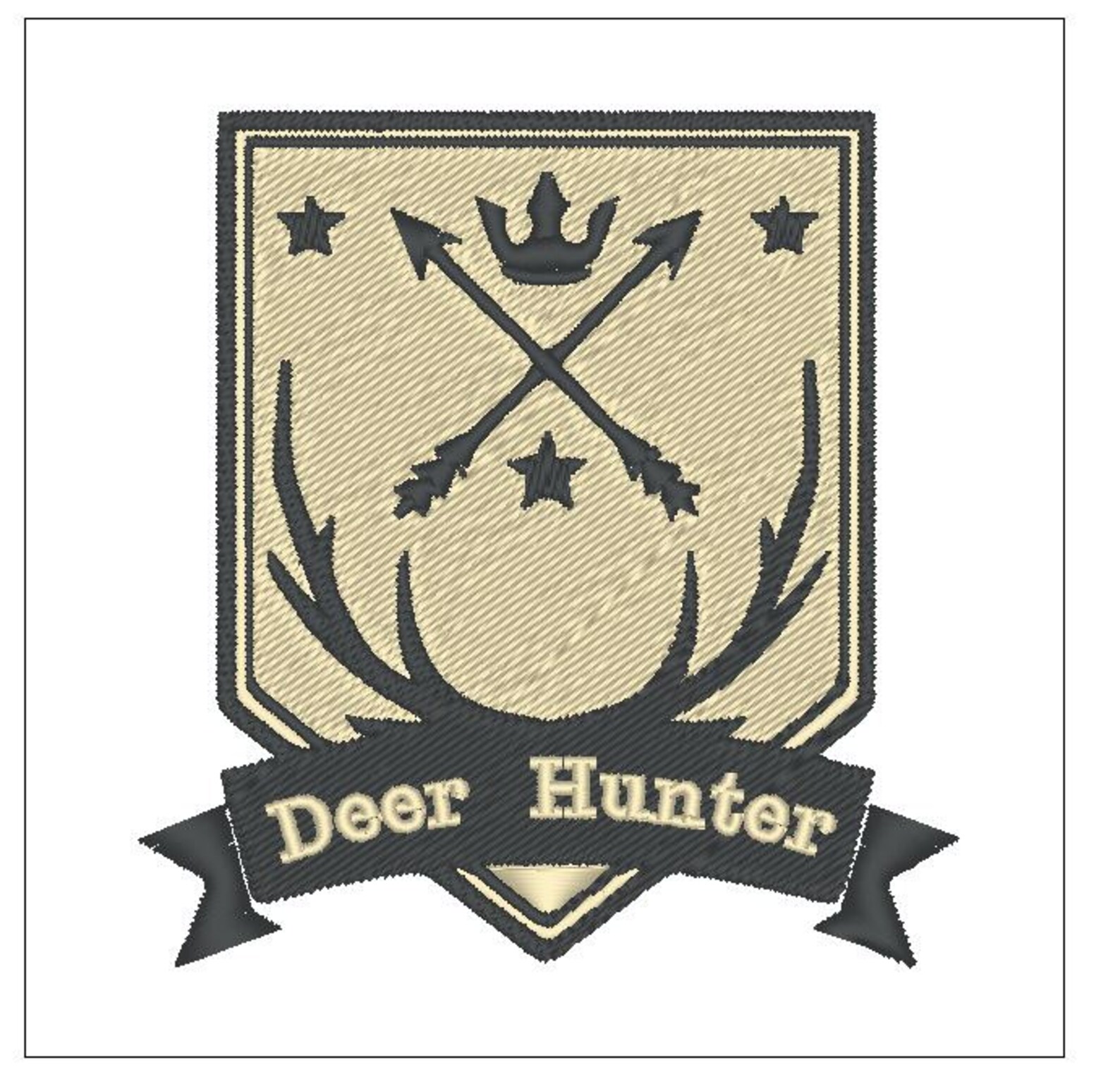 Deer Hunter Crest Embroidery Pattern 4 Inch Download for Machine ...