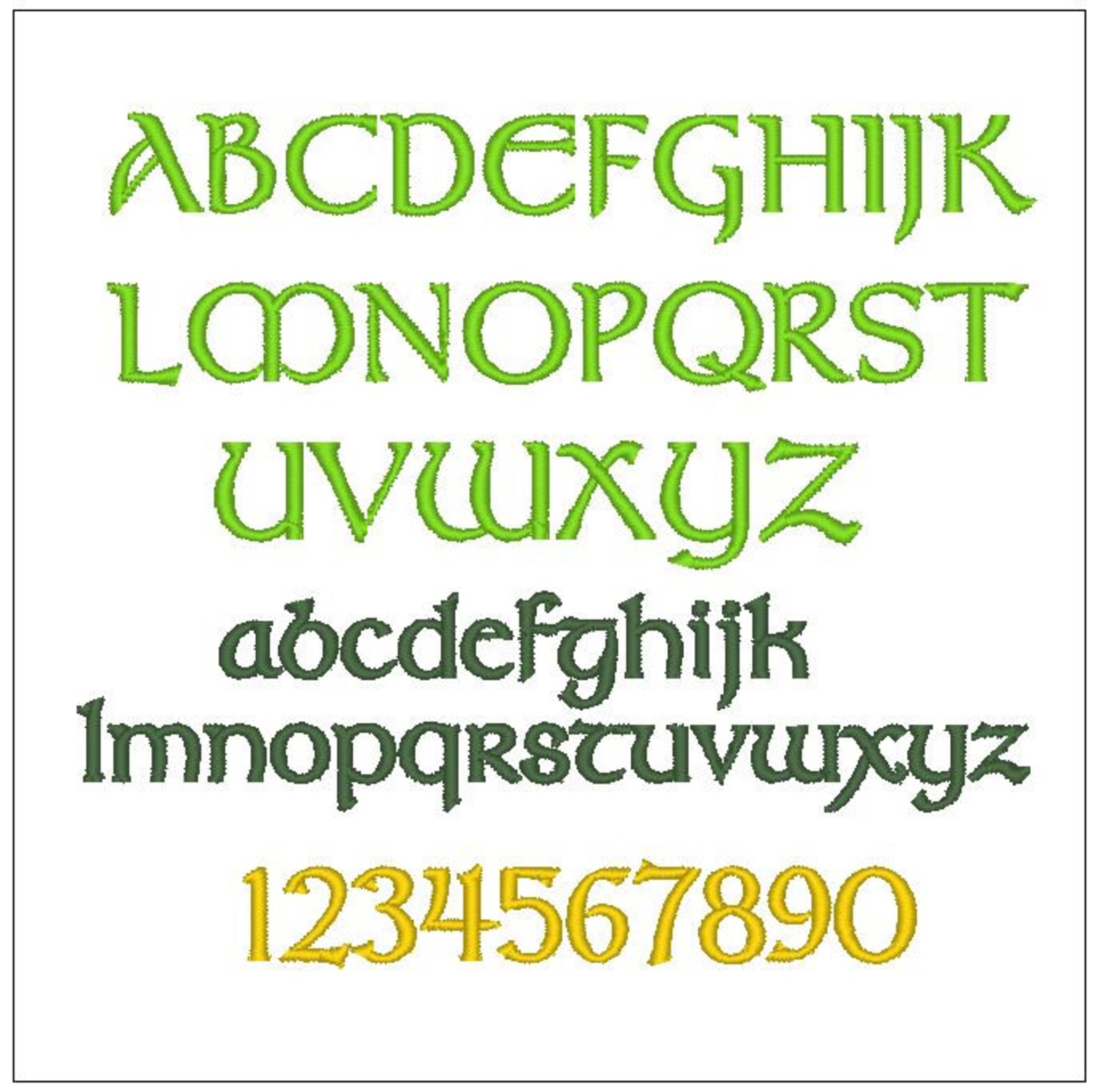 St. Patrick's Day Celtic Irish Scottish Font 4X4 - Etsy