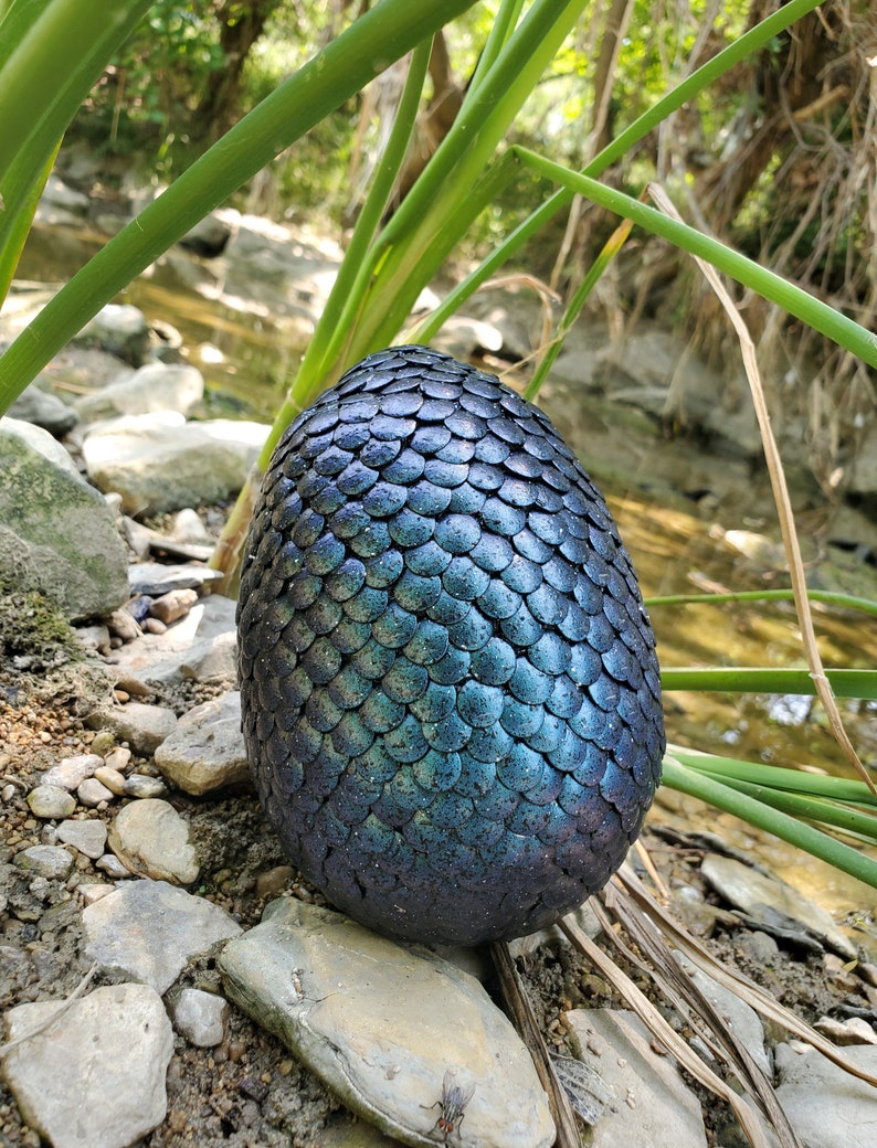 Two Tone Blue Dragon Egg Decor - Etsy