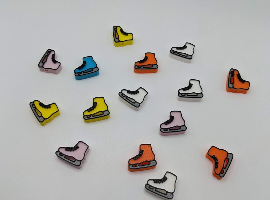 Ice Skate Plastic Beads 3D Printed Pony Beads Hockey Beads Charms ...
