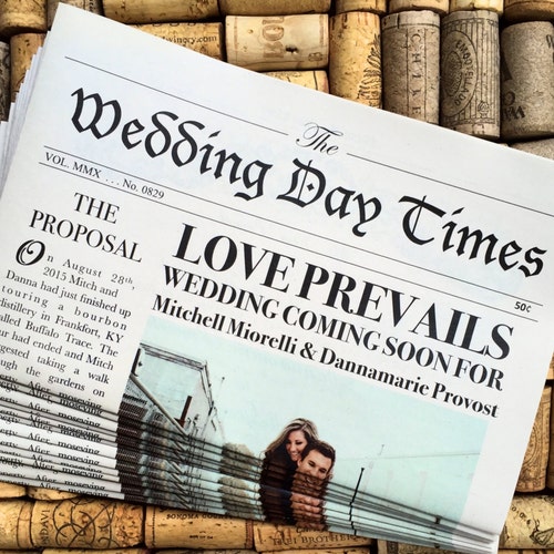 Mini NEWSPAPER Wedding Program Custom VINTAGE Rustic | Etsy