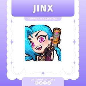 Jinx Gun Arcane, League of Legends Emote Custom Twitch/discord/youtube ...
