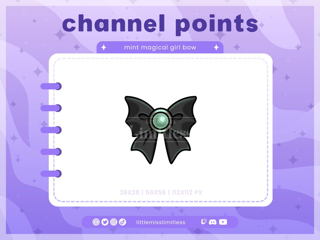 Mint Magical Girl Bow Channel Point for Twitch | Channel Point Icon ...