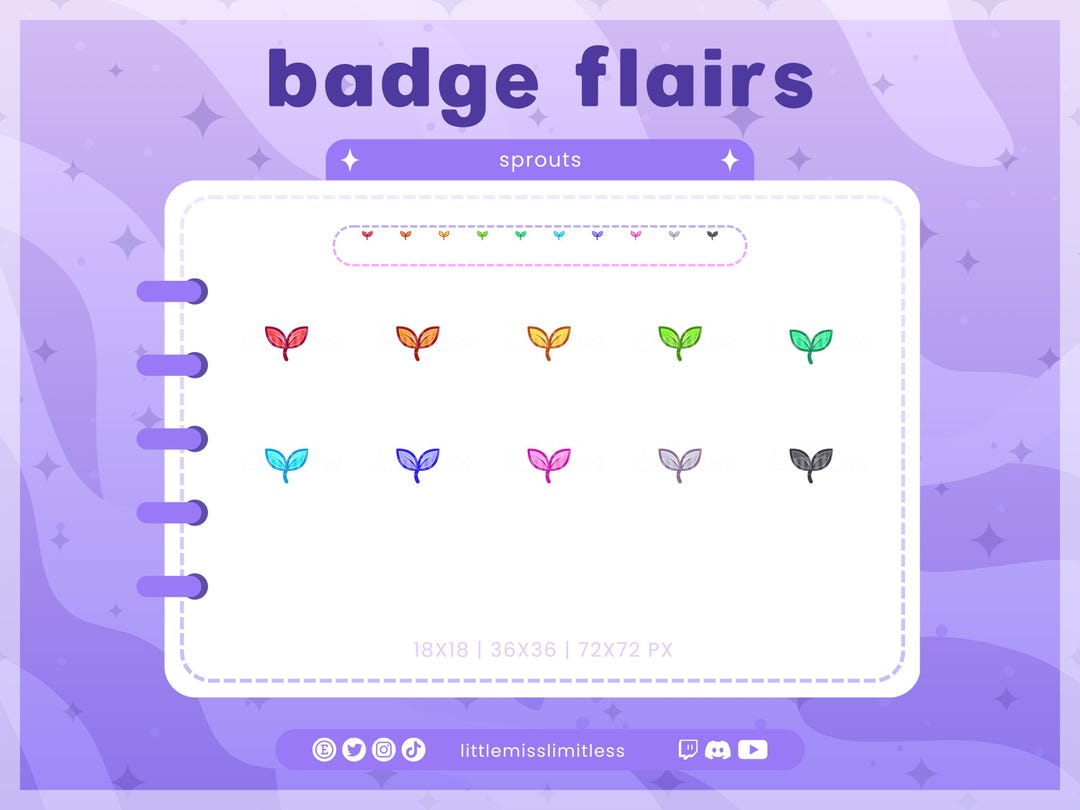 Sprout Sub Badge Flairs | Twitch, Youtube, Kick, Discord | Cute Bit ...