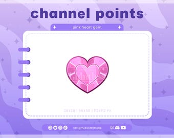 Pink Heart Gem Channel Point for Twitch | Channel Point Icon, Emotes ...