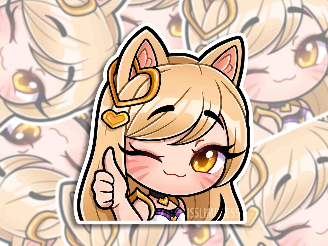 L O L KDA Ahri Glossy Vinyl Sticker Cute Stickers Laptop Sticker Decal ...