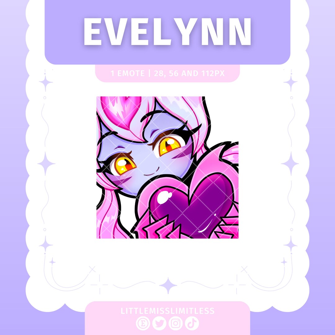 LOL Evelynn Love Heart Emote Custom Twitch/discord/youtube Emotes ...