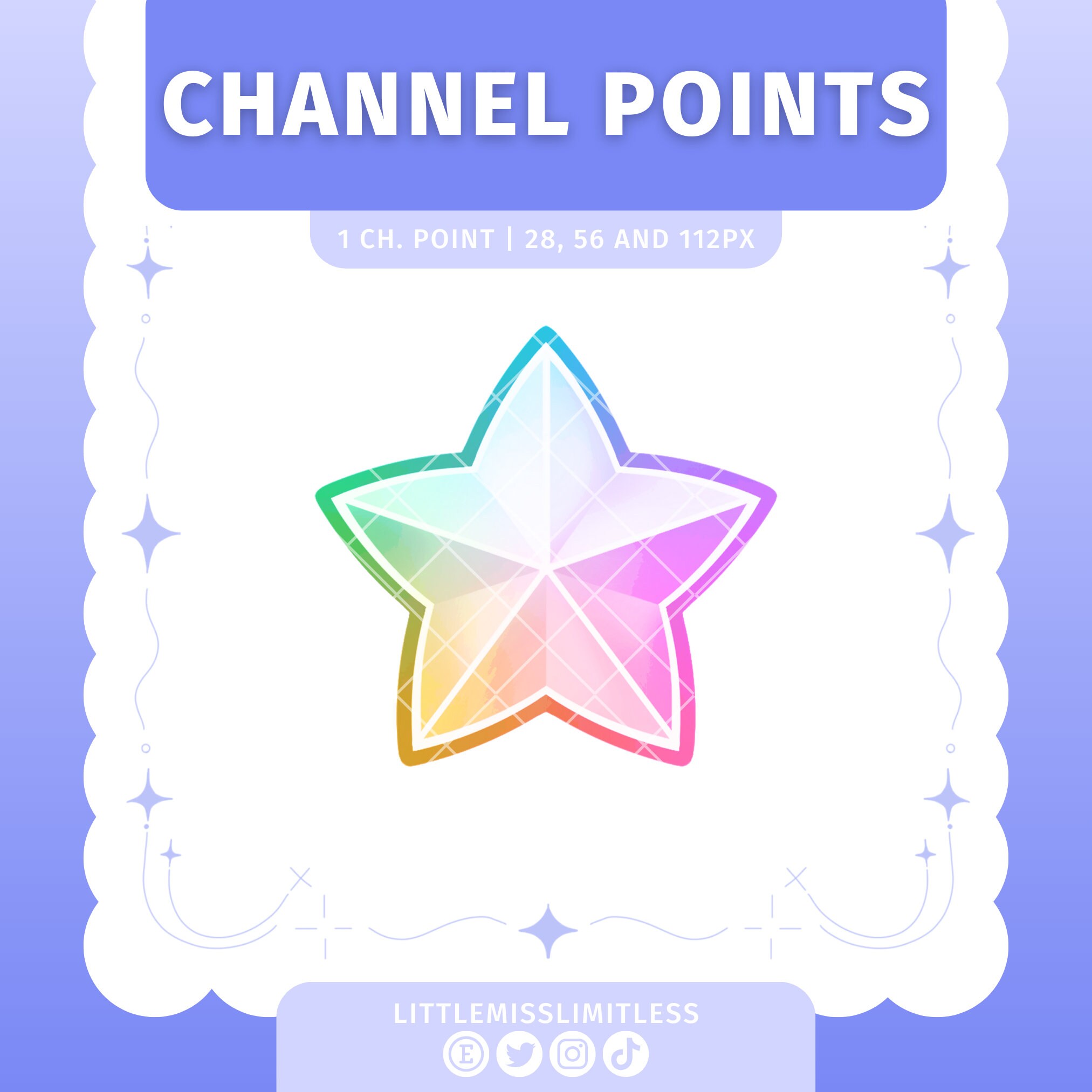 Rainbow Star Channel Point for Twitch Channel Point Icon, Emotes ...