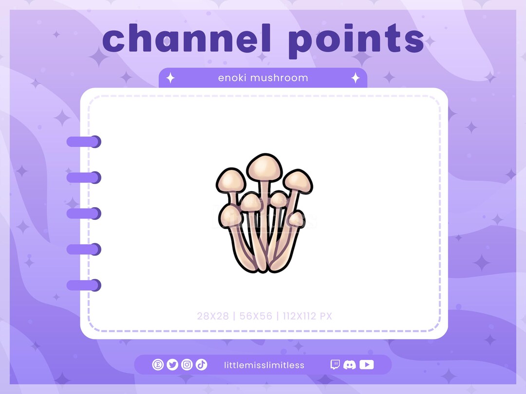 Enoki Mushroom Channel Point for Twitch | Channel Point Icon, Emotes ...