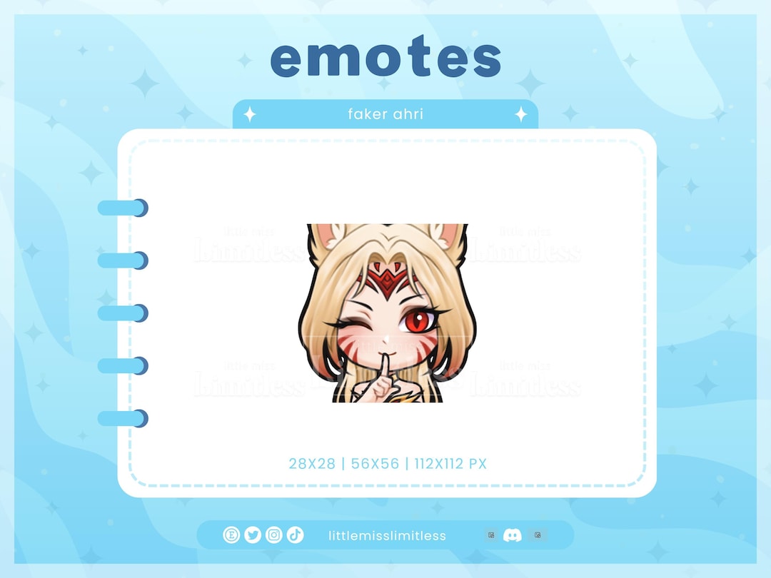 Faker Ahri League of Legends Emote | Custom Twitch/discord/youtube ...